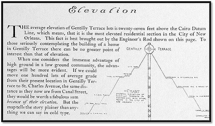 Excerpt from 1909 Gentilly Terrace brochure erroneously interpreting ...