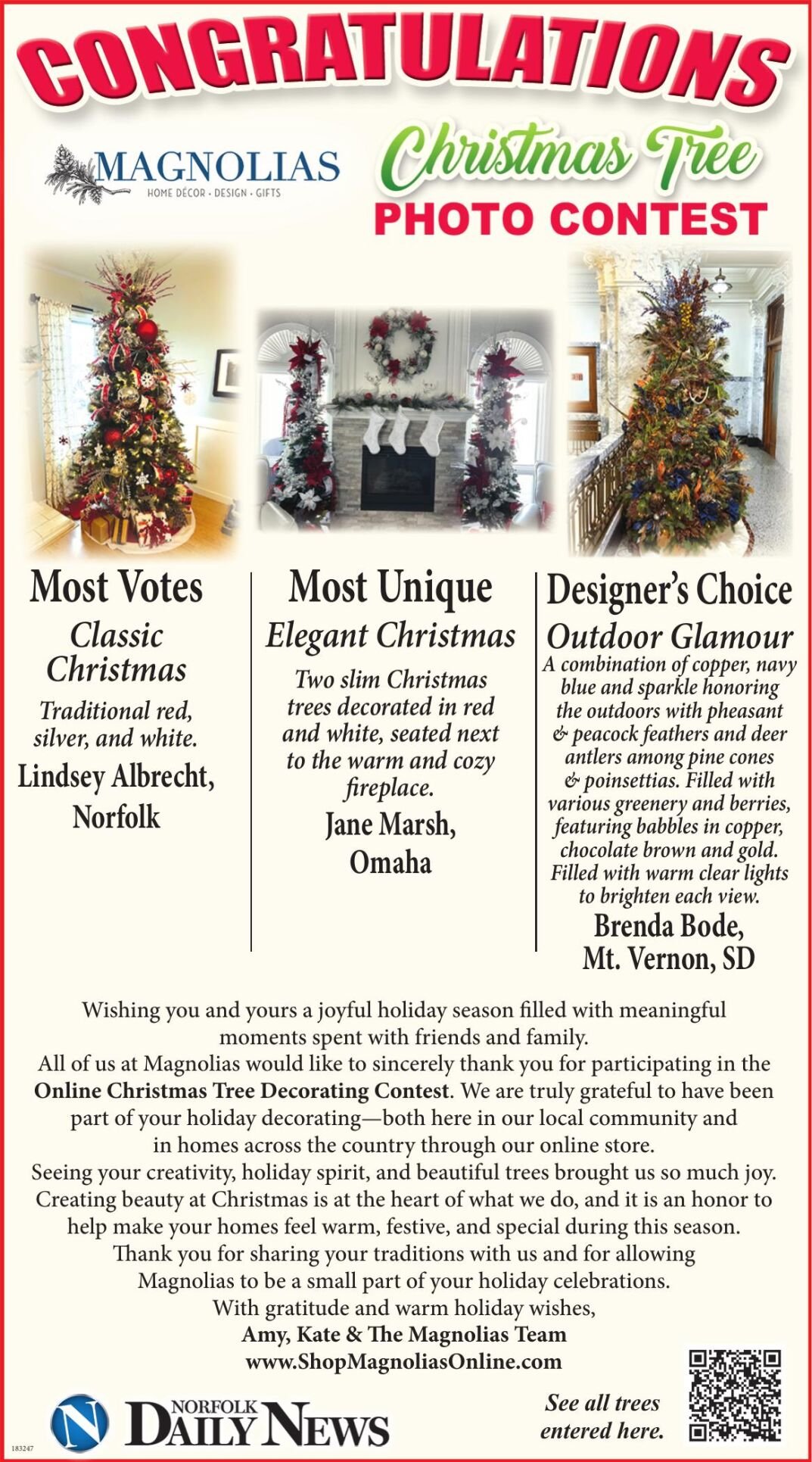 Christmas Tree Photo Contest Winners | Services | norfolkdailynews.com