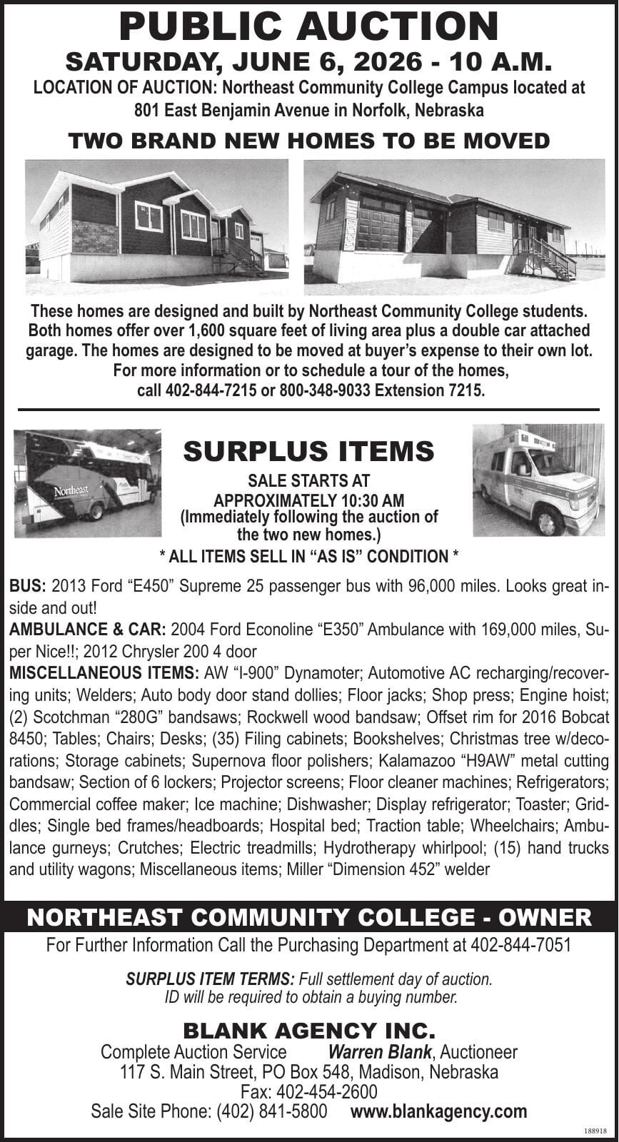 Blank Agency-NECC Auction | Auctions | norfolkdailynews.com