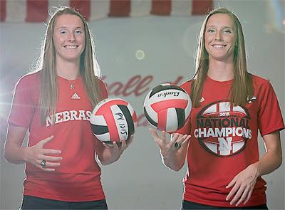 Rolfzen twins at the peak | Husker Volleyball | norfolkdailynews.com