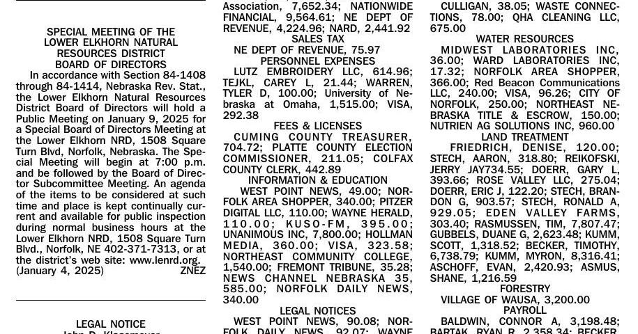 January 4 Public Notices | News | norfolkdailynews.com