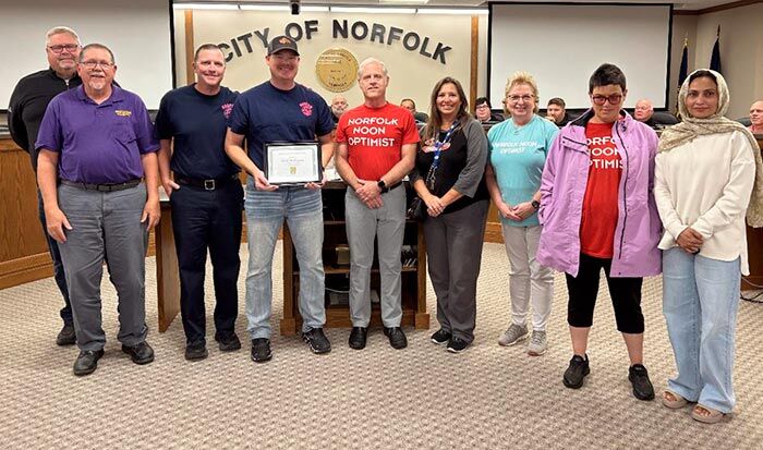 Firefighter honored by Norfolk Noon Optimist Club | News ...