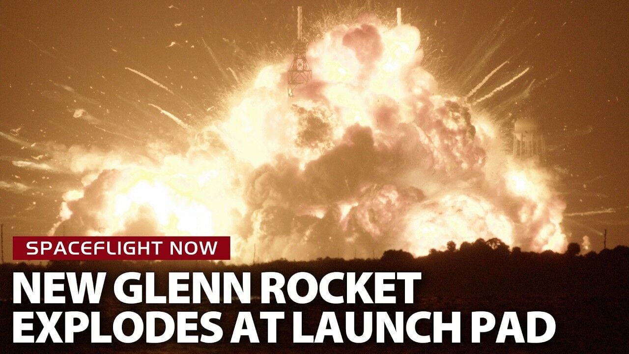 Blue Origin rocket explodes on the launch pad during an engine-firing ...