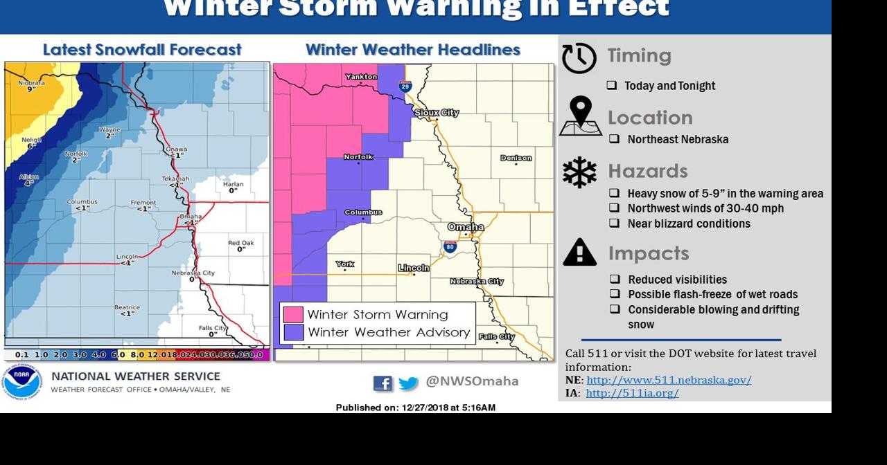 A winter storm has hit Nebraska, bringing ice and snow from western to ...