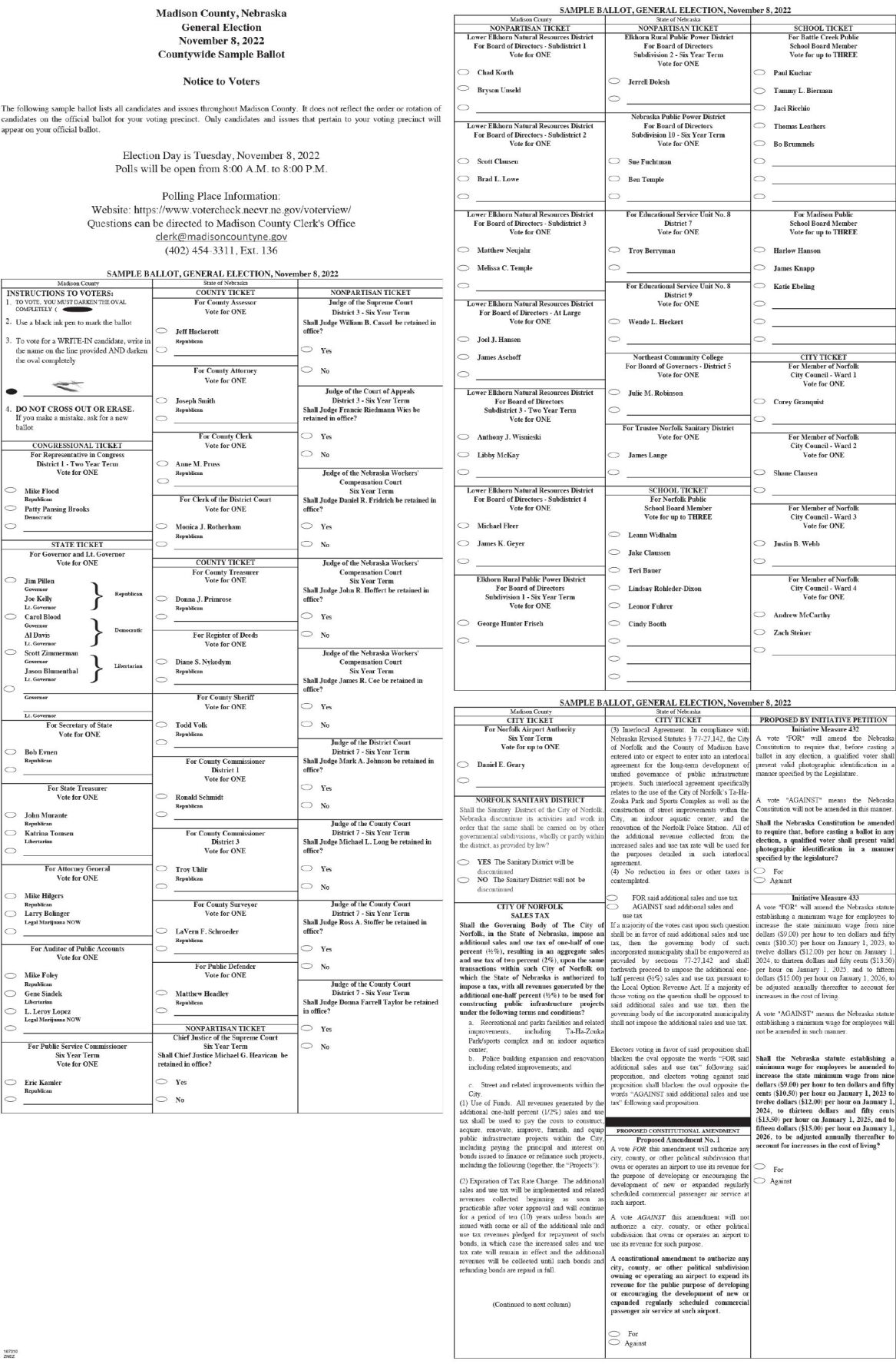 Sample Ballot | News | norfolkdailynews.com