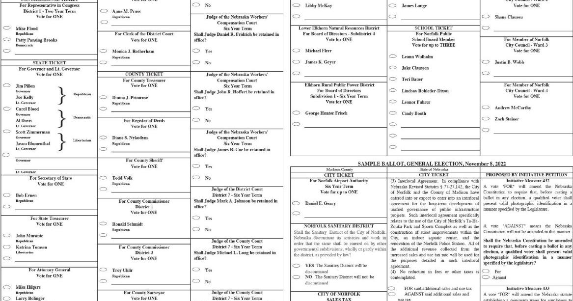 Sample Ballot | News | norfolkdailynews.com