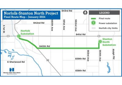 Final route of new NPPD transmission line southeast of Norfolk unveiled ...