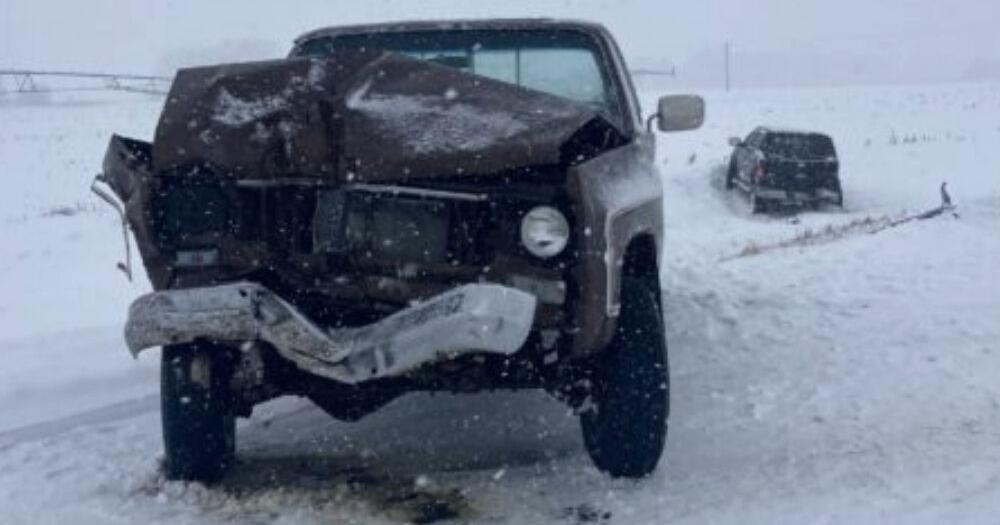 Bad road conditions cause near head-on collision | News ...