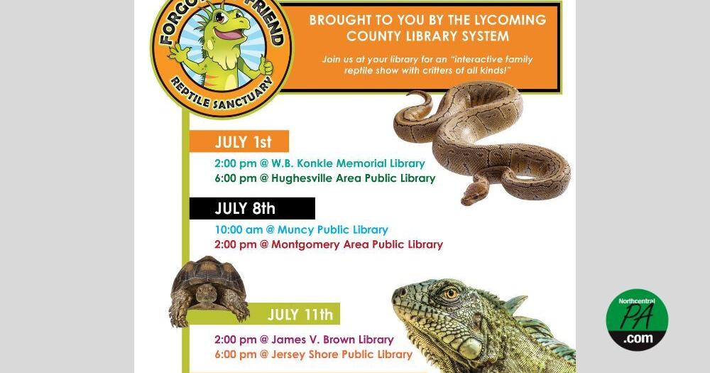 Slither over to a Lycoming County library this July to meet rescued ...