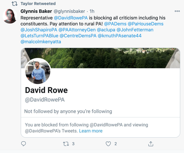 Rep. David Rowe blocks critics from his social media page, prompting ...