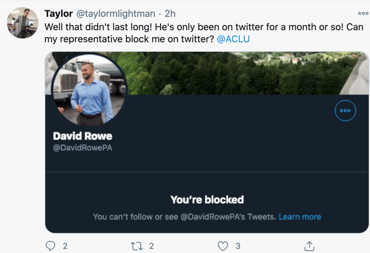 Rep. David Rowe blocks critics from his social media page, prompting ...