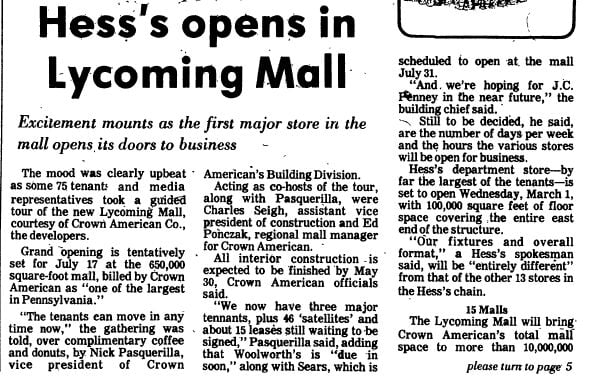 End of an era: Local folks recall memories of Lycoming Mall | Local ...