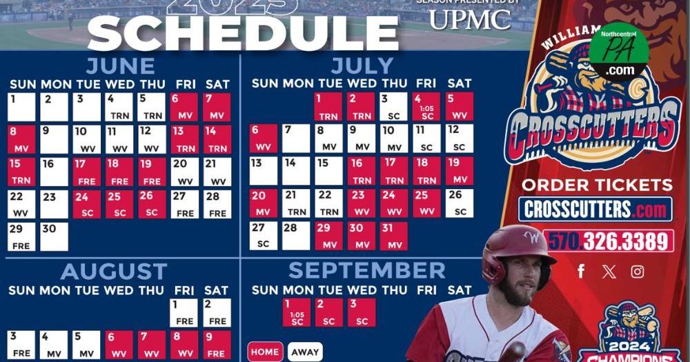 Williamsport Crosscutters announce 2025 season game schedule | News ...