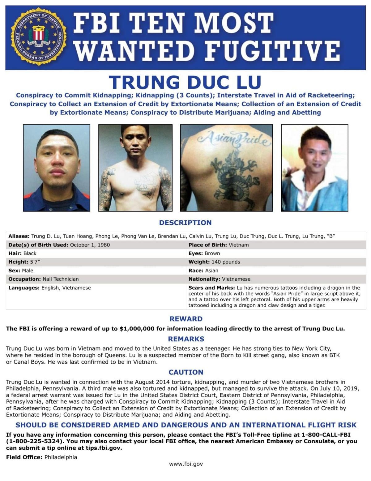 Philadelphia fugitive added to FBI’s 'Ten Most Wanted Fugitives' list ...