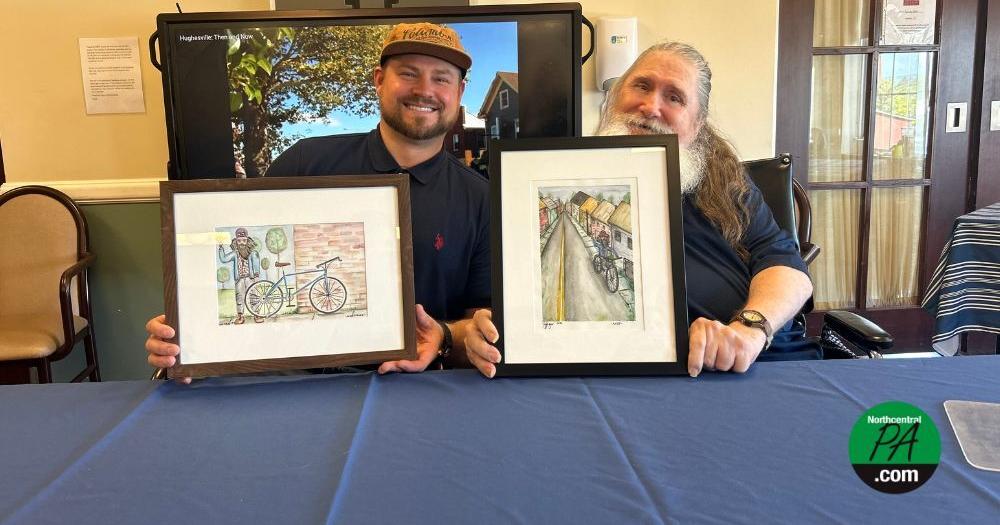 Local artist presents nostalgic paintings to UPMC Muncy Place resident ...