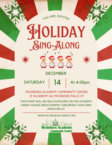 Holiday Sing-Along | Northeast Kingdom of Vermont Calendar ...