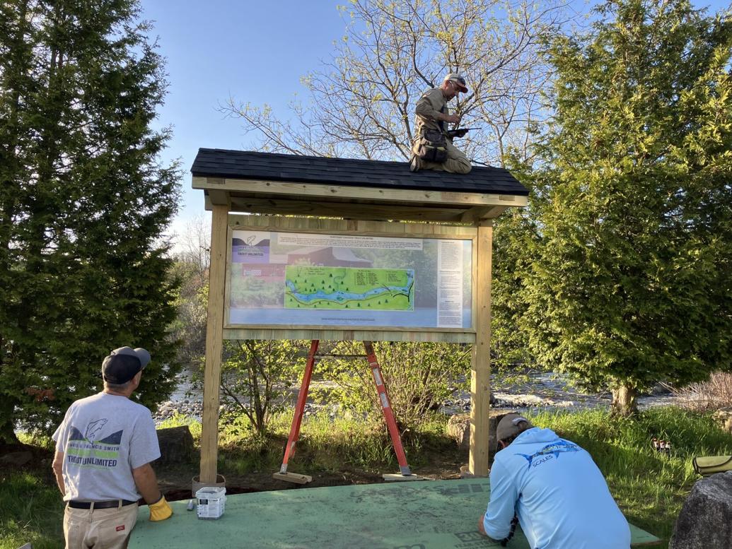 Trout Unlimited Kiosk Installation Elm Street St. Johnsbury | NEK News ...