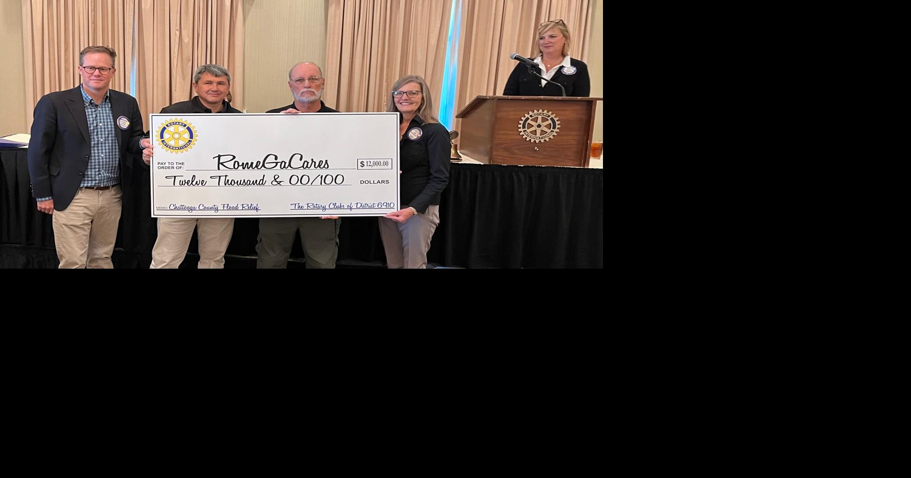 Rotary donates $12,000 to Rome Ga Cares for Chattooga County flooding ...