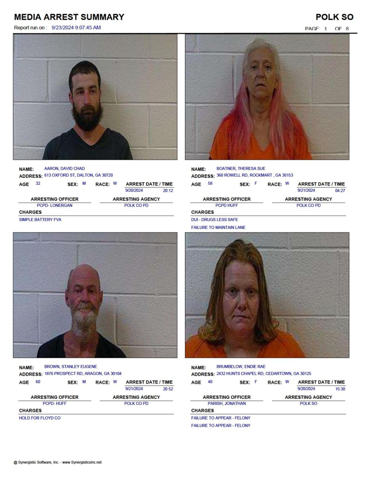 Polk County Jail Report for Monday, Sept. 23 | Police Fire ...