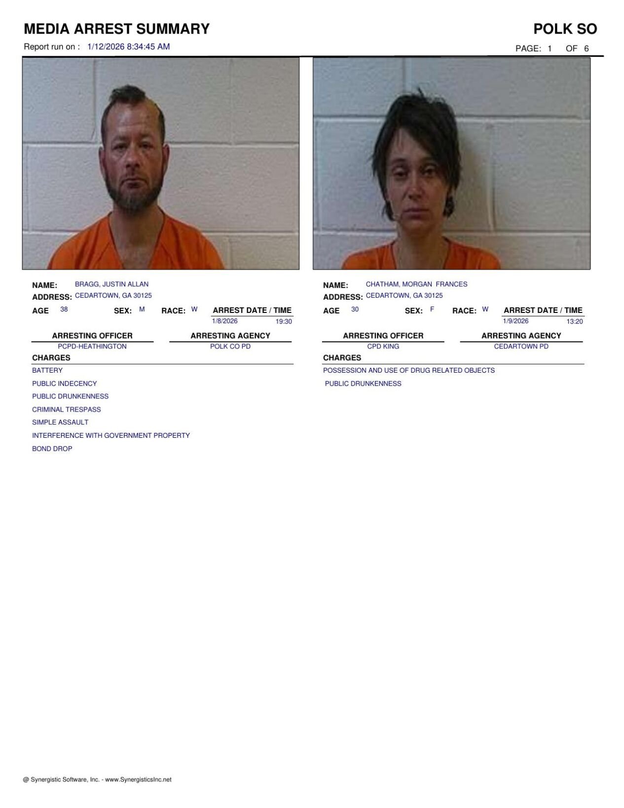 Polk County Jail Report for Monday, Jan. 12 | Police Fire ...