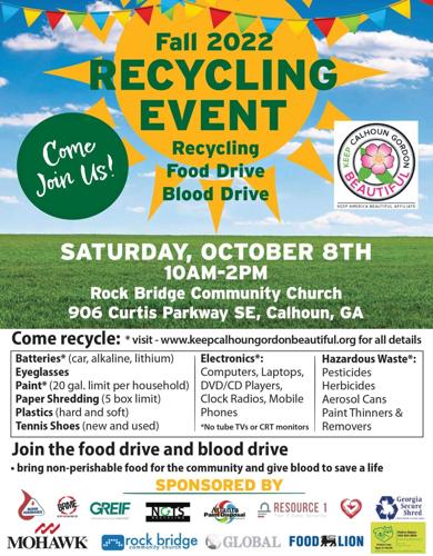 KCGB Fall Recycling Event Oct. 8 | Gordon Life | northwestgeorgianews.com