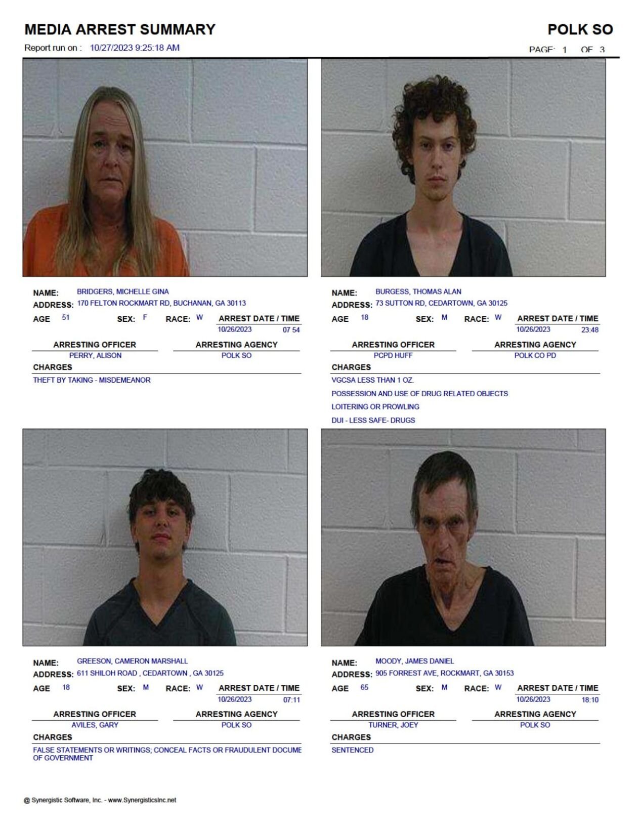 Polk County Jail Report for Friday, Oct. 27 | Police Fire ...