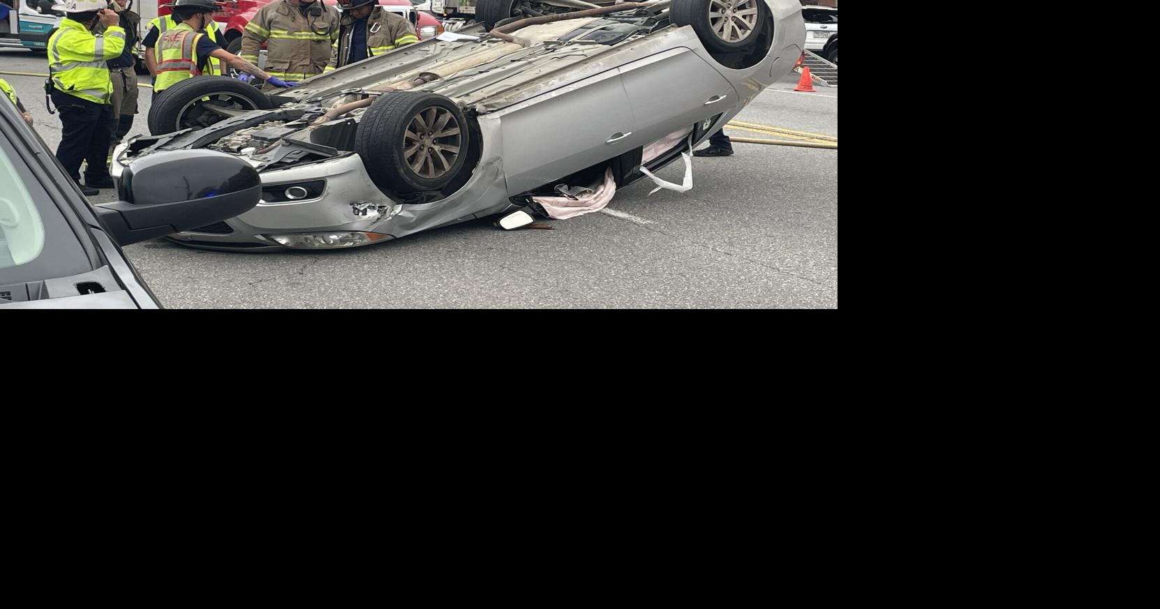 Car Flips Downtown After Wreck | Local News | northwestgeorgianews.com
