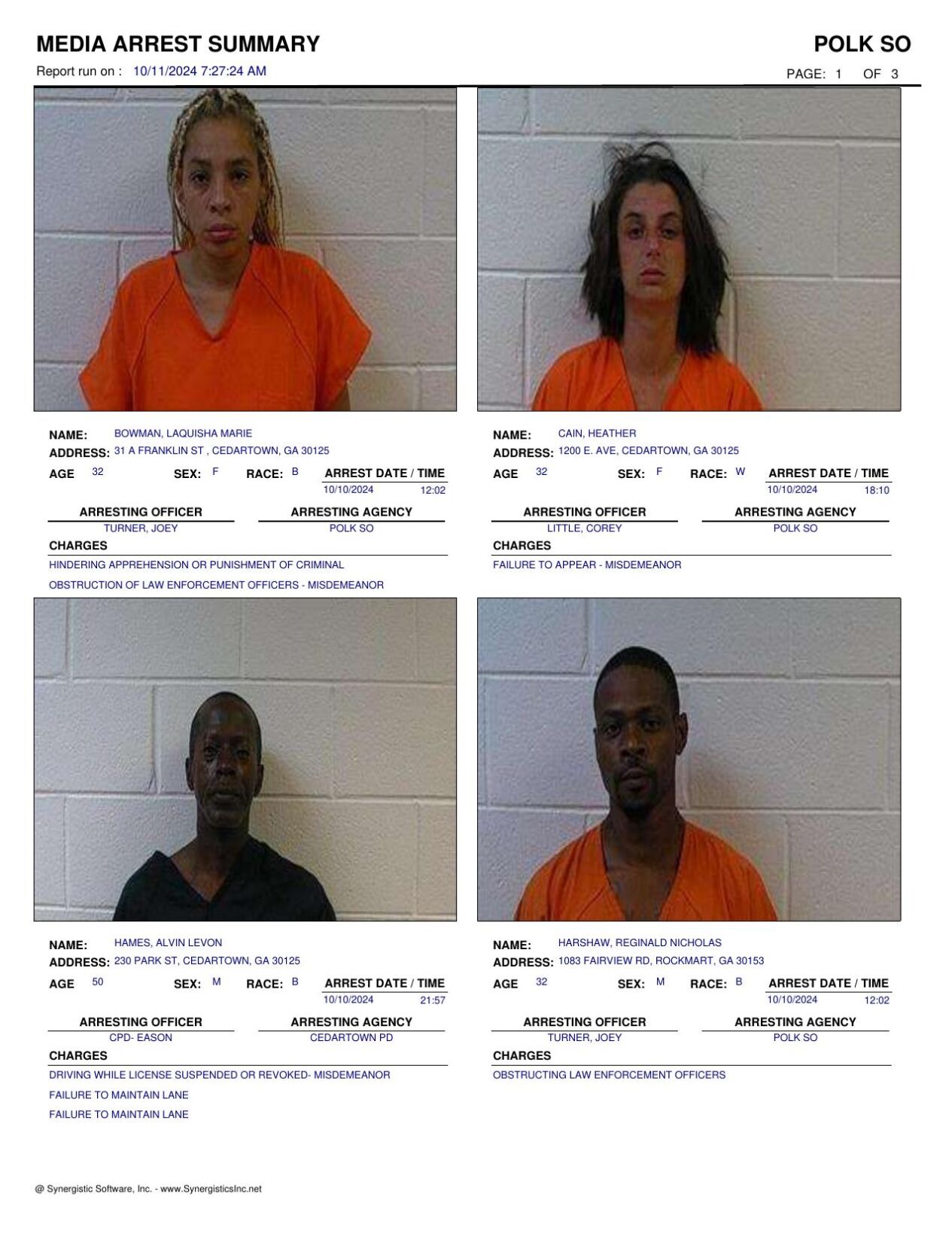 Polk County Jail Report for Friday, Oct. 11 | Police Fire ...