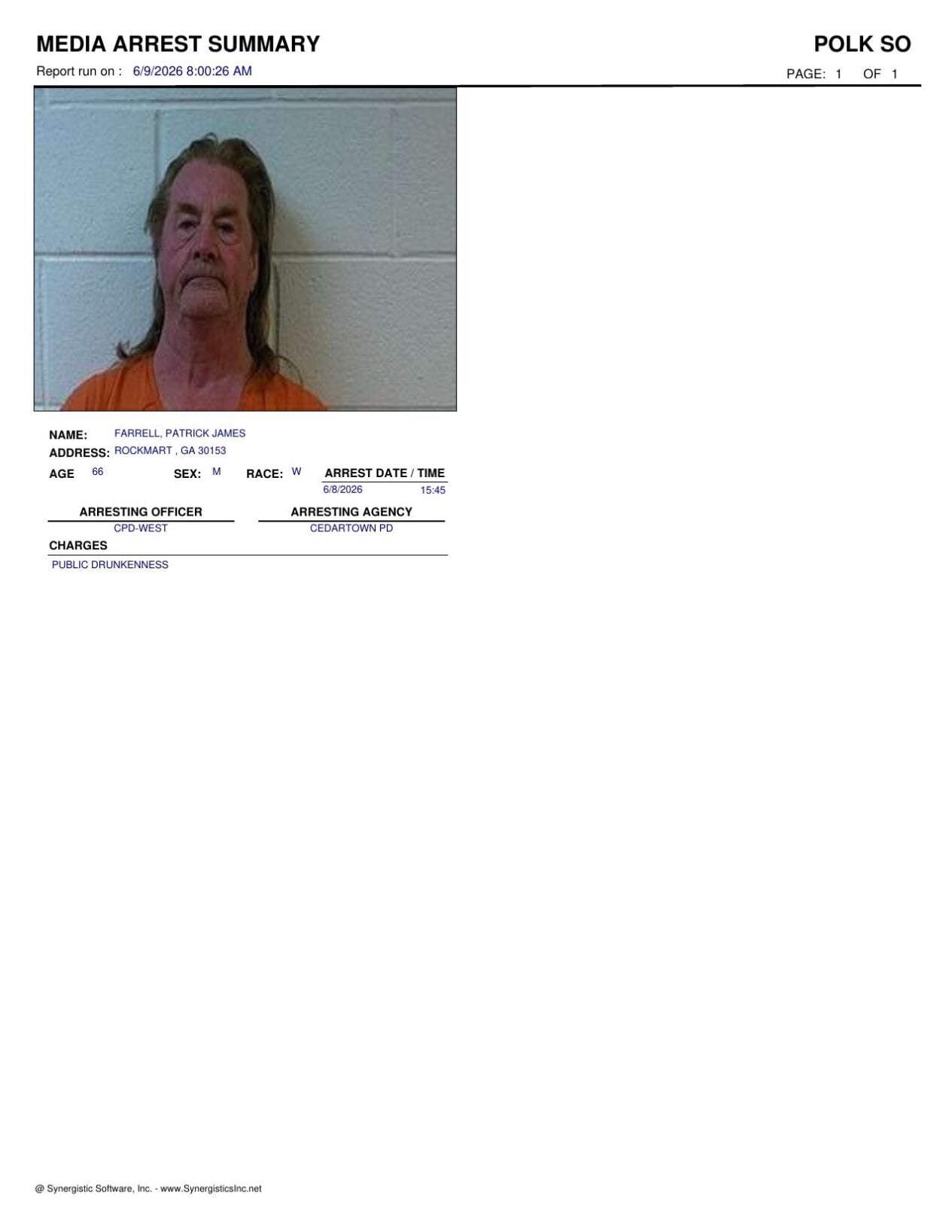 Polk County Jail Report for Tuesday, June 9 | Police Fire ...