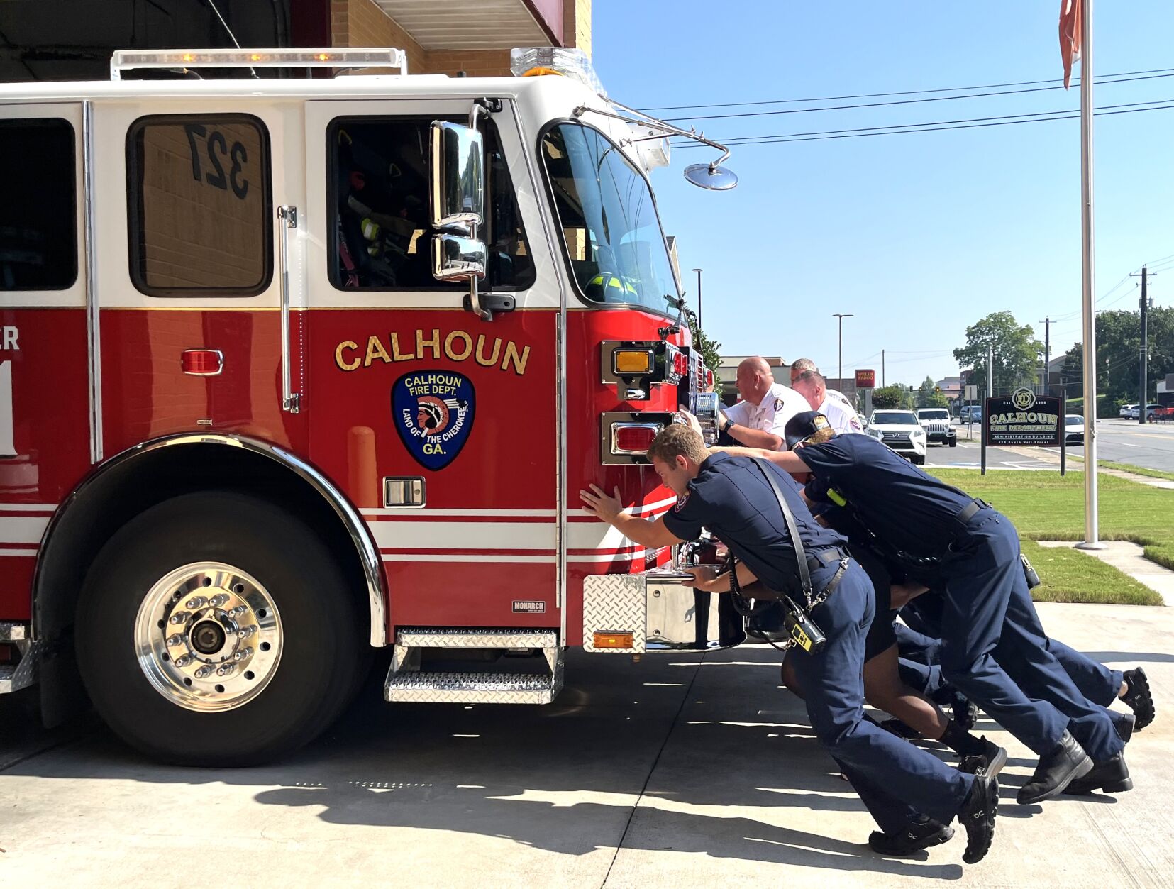 Calhoun Fire Department ‘pushes in’ Tower 11 | Local ...