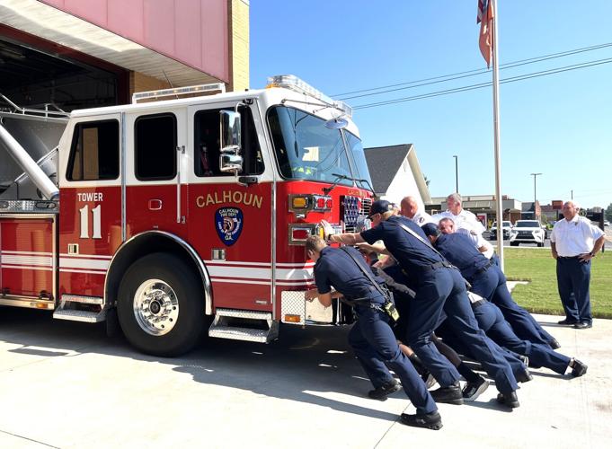 Calhoun Fire Department ‘pushes in’ Tower 11 | Local ...
