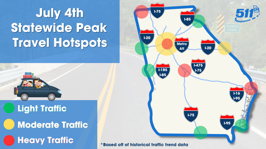 GDOT suspends lane closures, shares best and worst times for upcoming ...