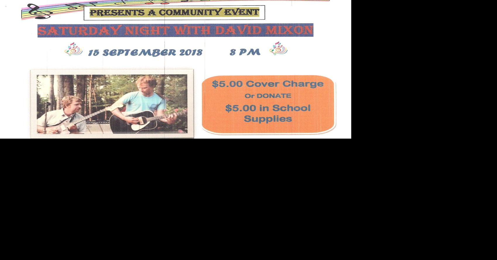 American Legion presenting "Saturday Night with David Mixon" this ...