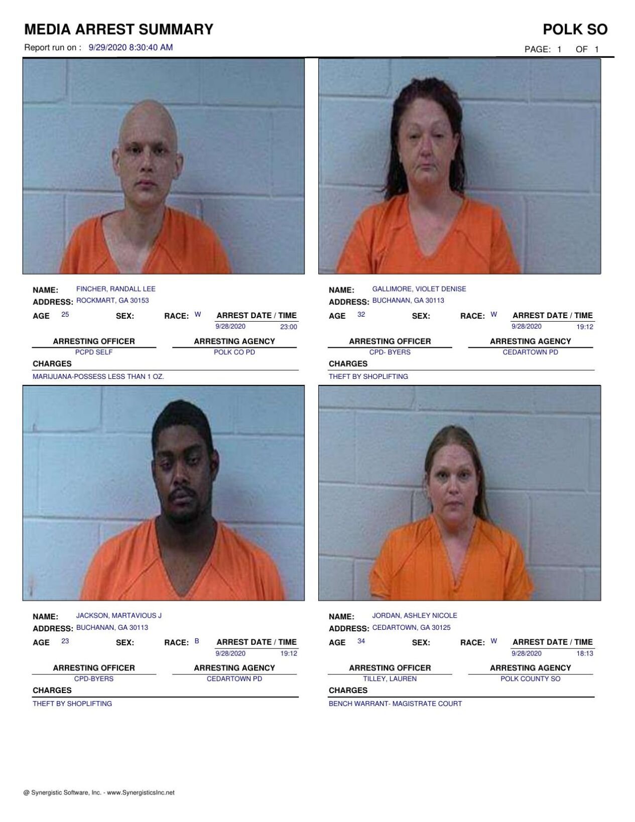 Polk County Jail Report for Tuesday, Sept. 29 | Police Fire ...