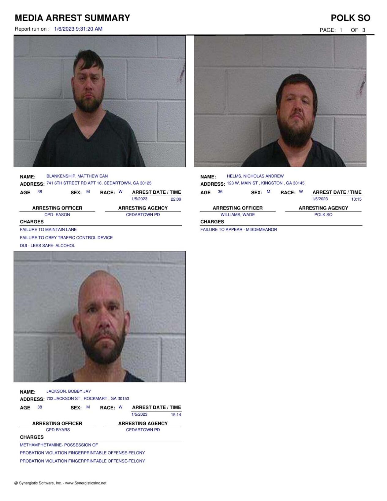 Polk County Jail Report for Friday, Jan. 6 | Police Fire ...