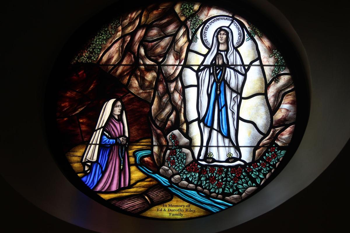 New stained glass tells story of St. Bernadette's in church's chapel ...