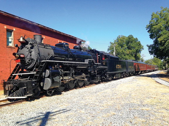 Restored railroad engine steams through LaFayette on shakedown run ...