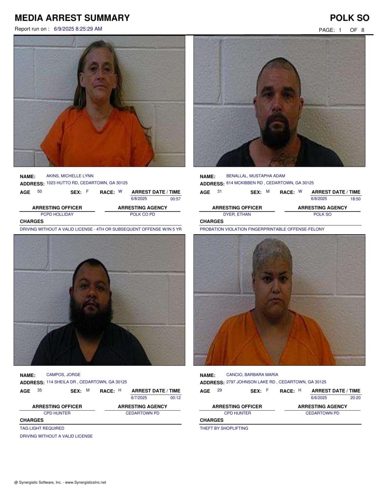 Polk County Jail Report for Monday, June 9 | Police Fire ...