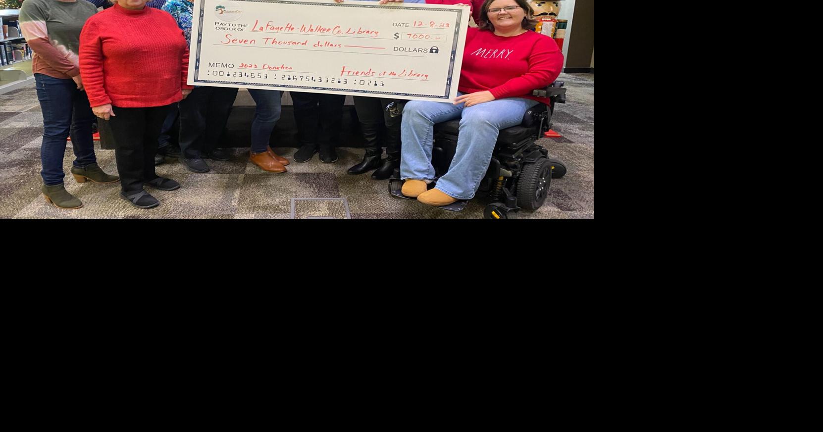 Friends of the Library: $7,000 Donation to LaFayette-Walker County ...