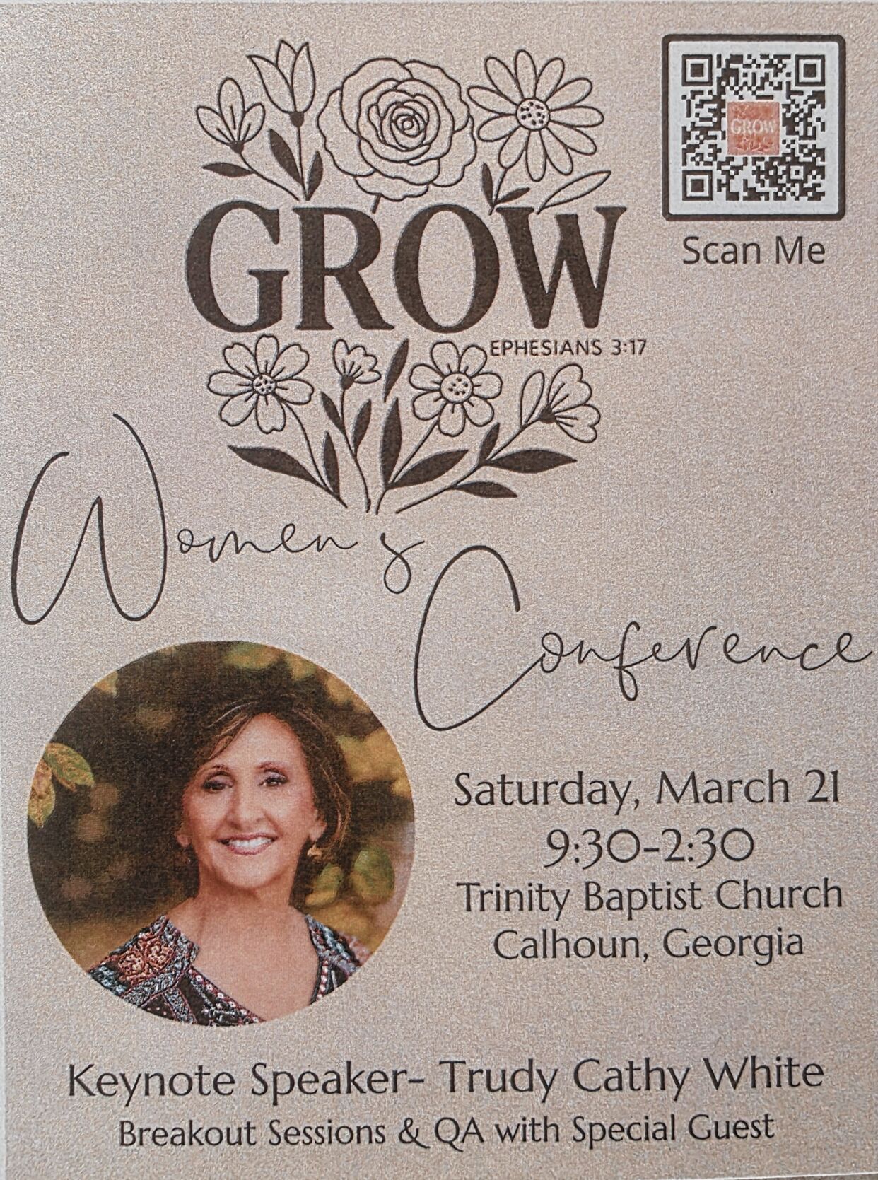 Trinity Baptist Women's Ministry GROW Conference March 21 | Gordon Life ...