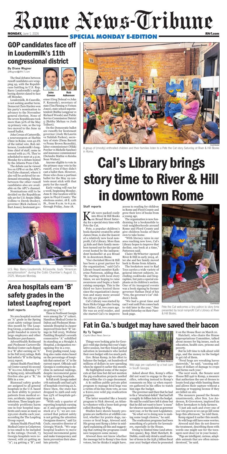 Page A1 | e-Edition - Rome News Tribune | northwestgeorgianews.com