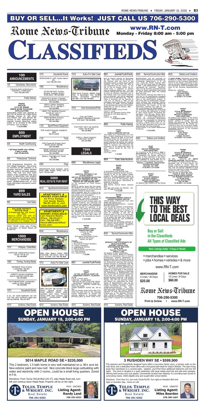 Page B03 | e-Edition - Rome News Tribune | northwestgeorgianews.com