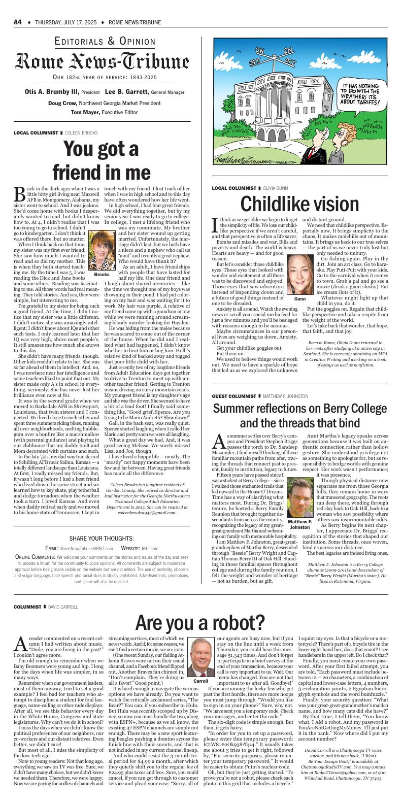 Page A4 | e-Edition - Rome News Tribune | northwestgeorgianews.com