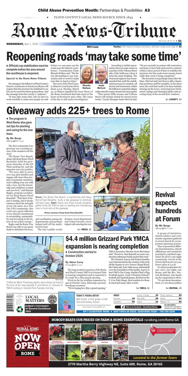 Page A1 | e-Edition - Rome News Tribune | northwestgeorgianews.com