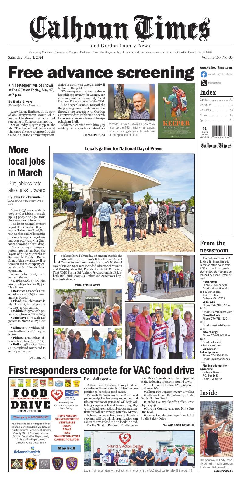 Page A1 | Calhoun Times e-Edition | northwestgeorgianews.com