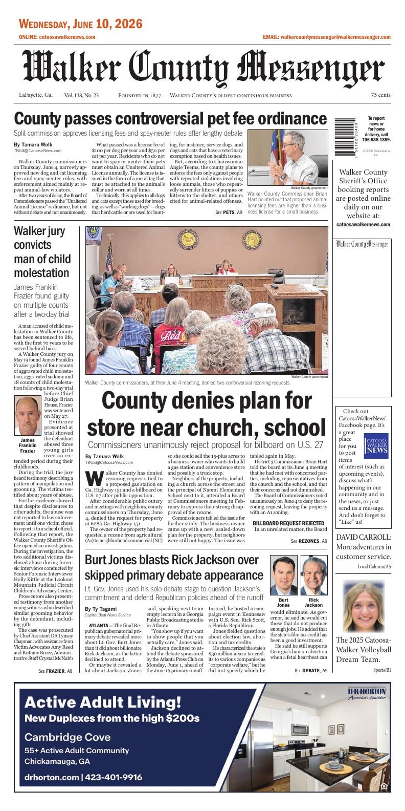 Page A1 | Walker Co. Messenger e-Edition | northwestgeorgianews.com