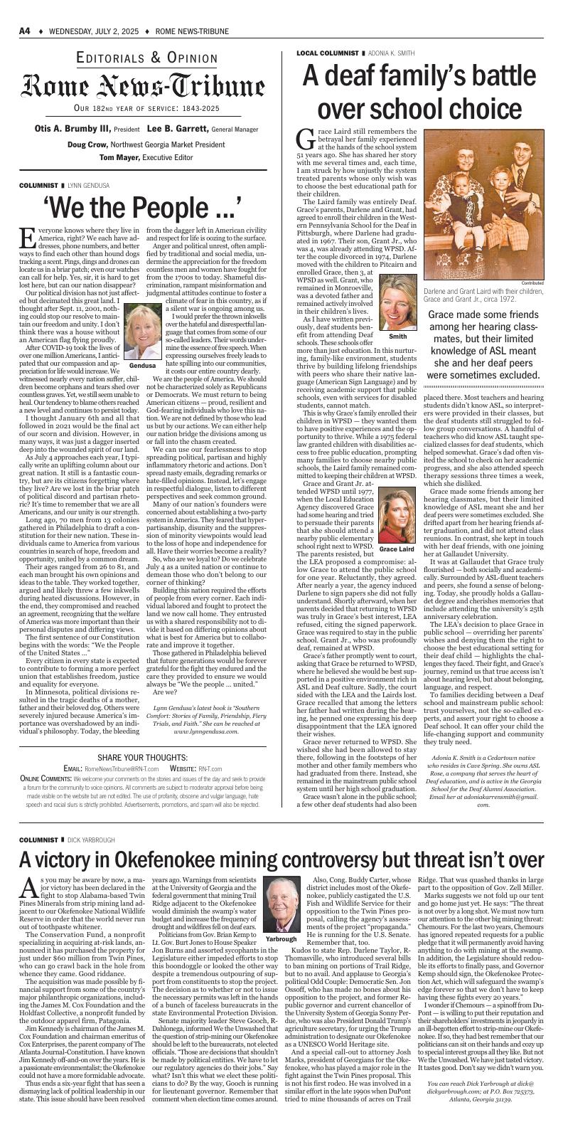Page A4 | e-Edition - Rome News Tribune | northwestgeorgianews.com