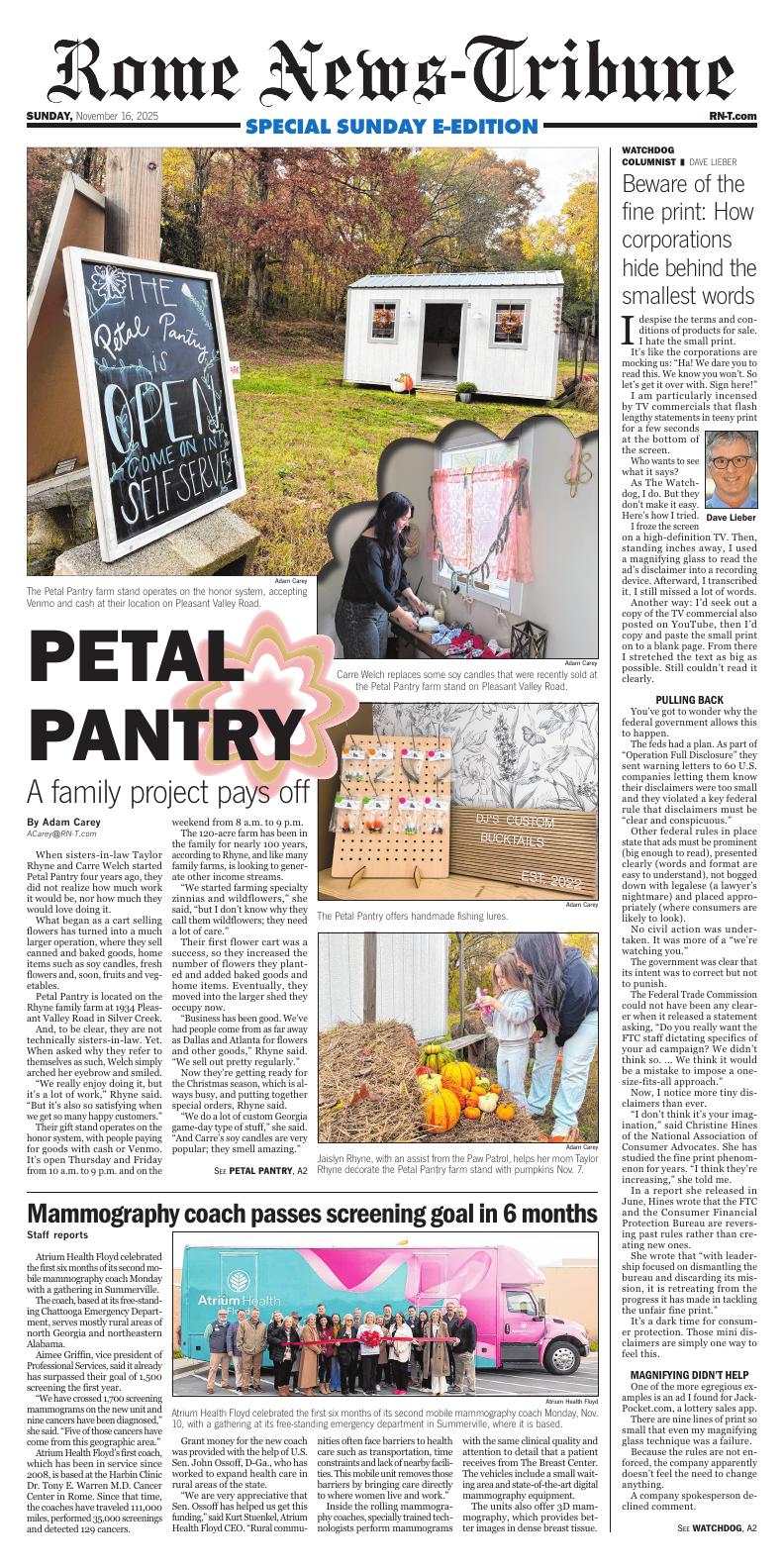Page A1 | e-Edition - Rome News Tribune | northwestgeorgianews.com