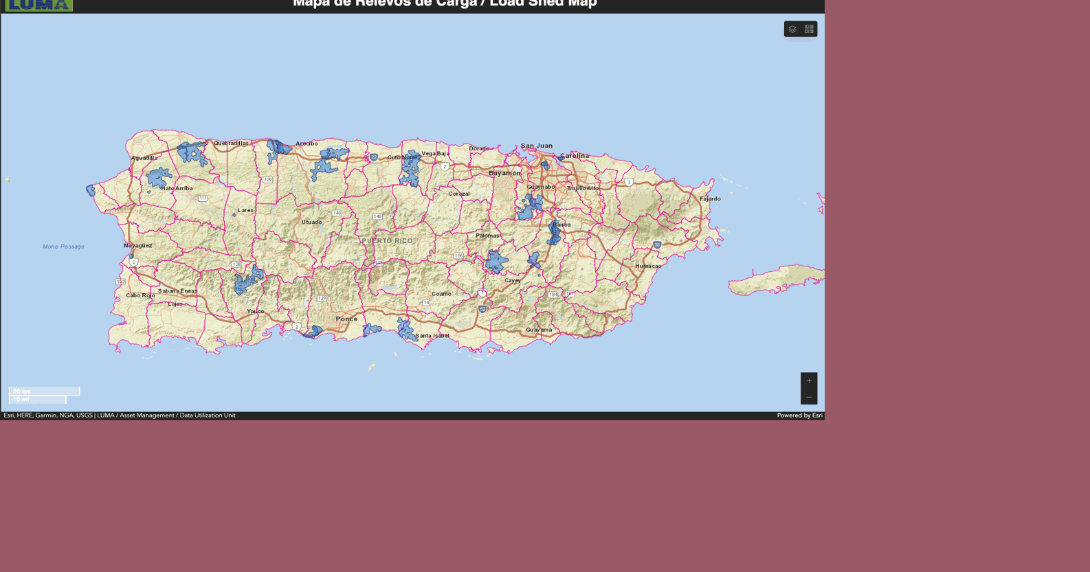 Mapa de Puerto Rico - Foto vía LUMA Energy - septiembre 12 2024 ...