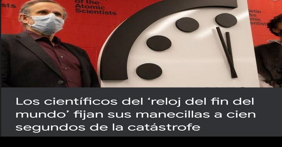 ‘Reloj del fin del mundo’ se mantiene a 100 segundos del apocalipsis ...